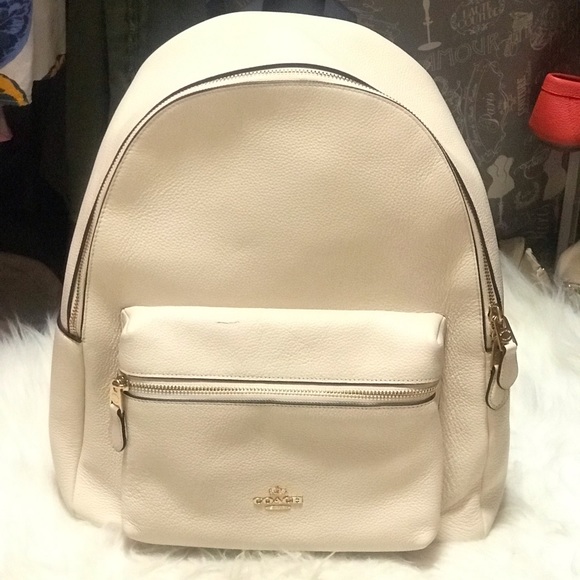 Coach | Bags | Coach Leather Backpack Creme | Poshmark